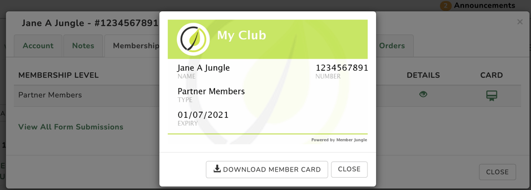 Using and Accessing Member Cards