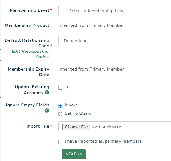 Importing Secondary Members