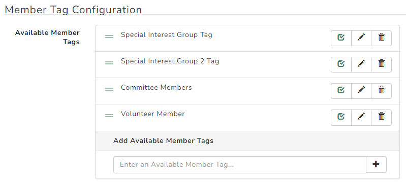 Member Tag Settings
