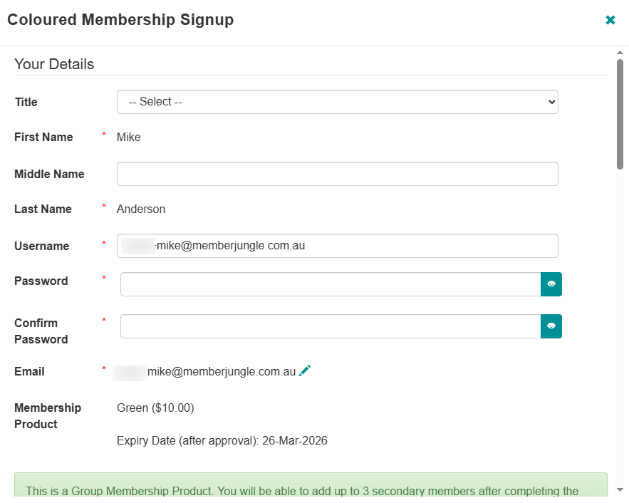 Membership Signup & Renewal Page Settings