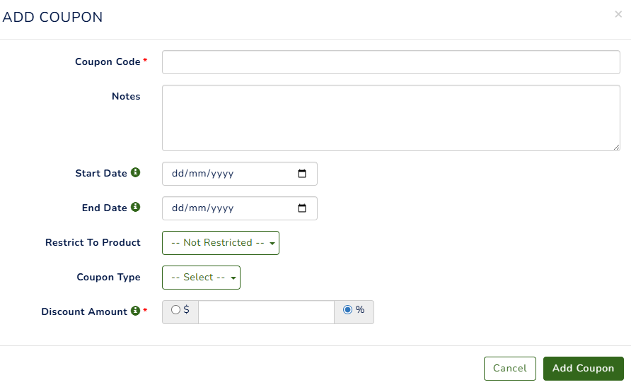 Membership Discount Coupons
