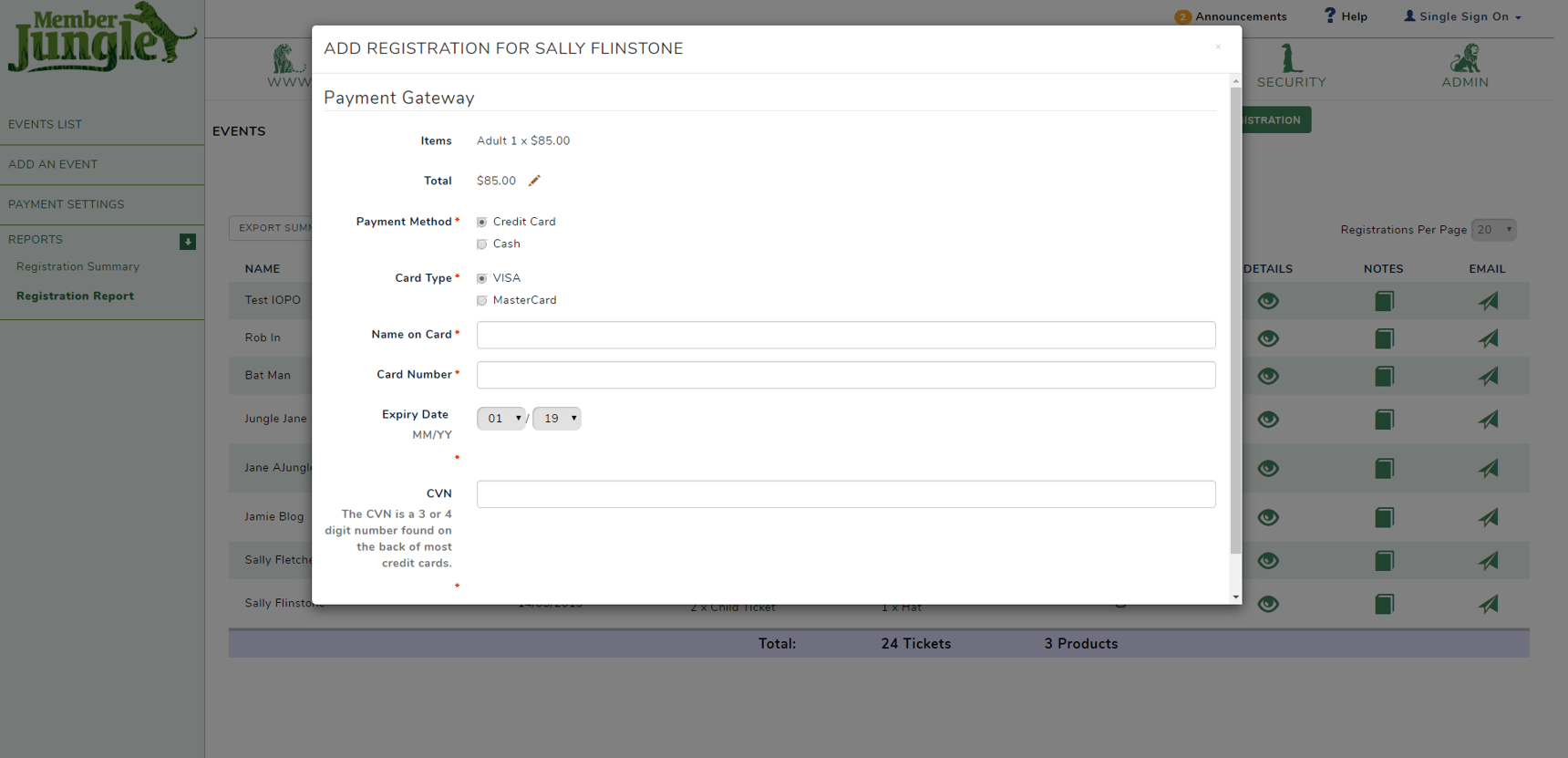 Registering & Purchasing Event Tickets As an Administrator