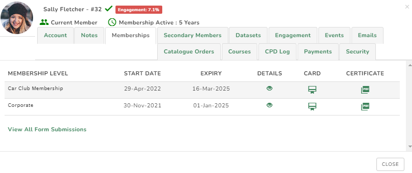 Viewing a Member or Person's Profile